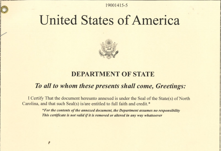 Legalization, Authentication for Documents issued in The United States ... Legalization, Authentication for Documents issued in The United States ...
